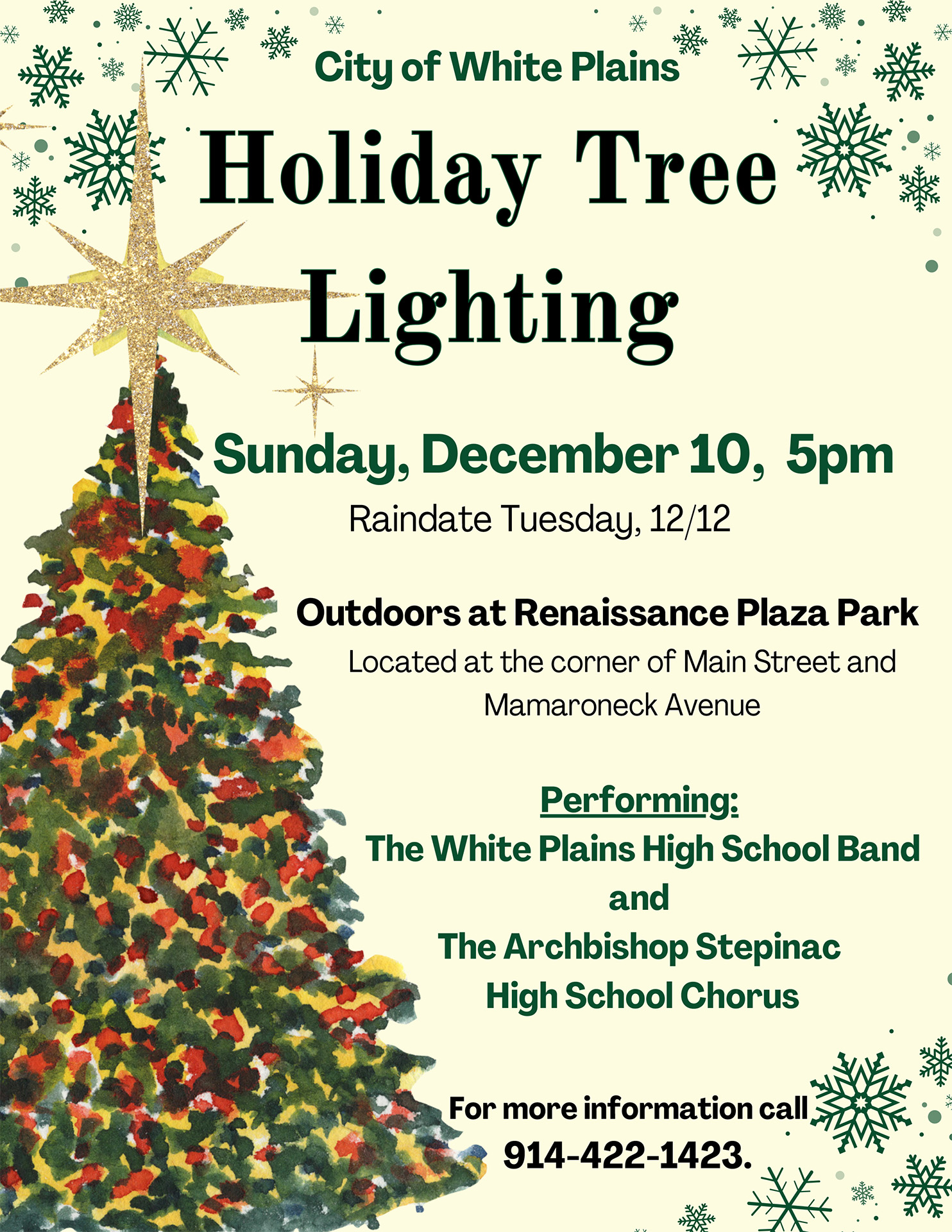 The Holiday Tree Lighting - White Plains Business Improvement District